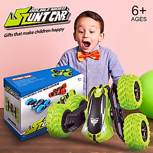 Bottleboom Remote Control Car,4WD Double Sided 360° Rotating RC Car with Headlights, Stunt Car Toy, Kid's Toy Gift Cars for 6 7 8 9 10 11 12 Years Old Boys