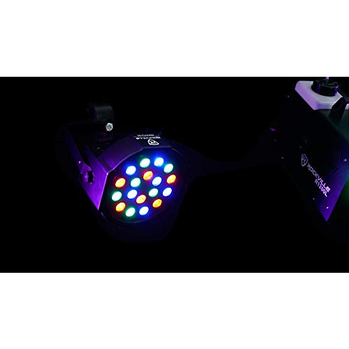 Rockville RockPAR50 LED RGB Compact Par Can DJ/Club DMX Wash Light+Dual Bracket, Black