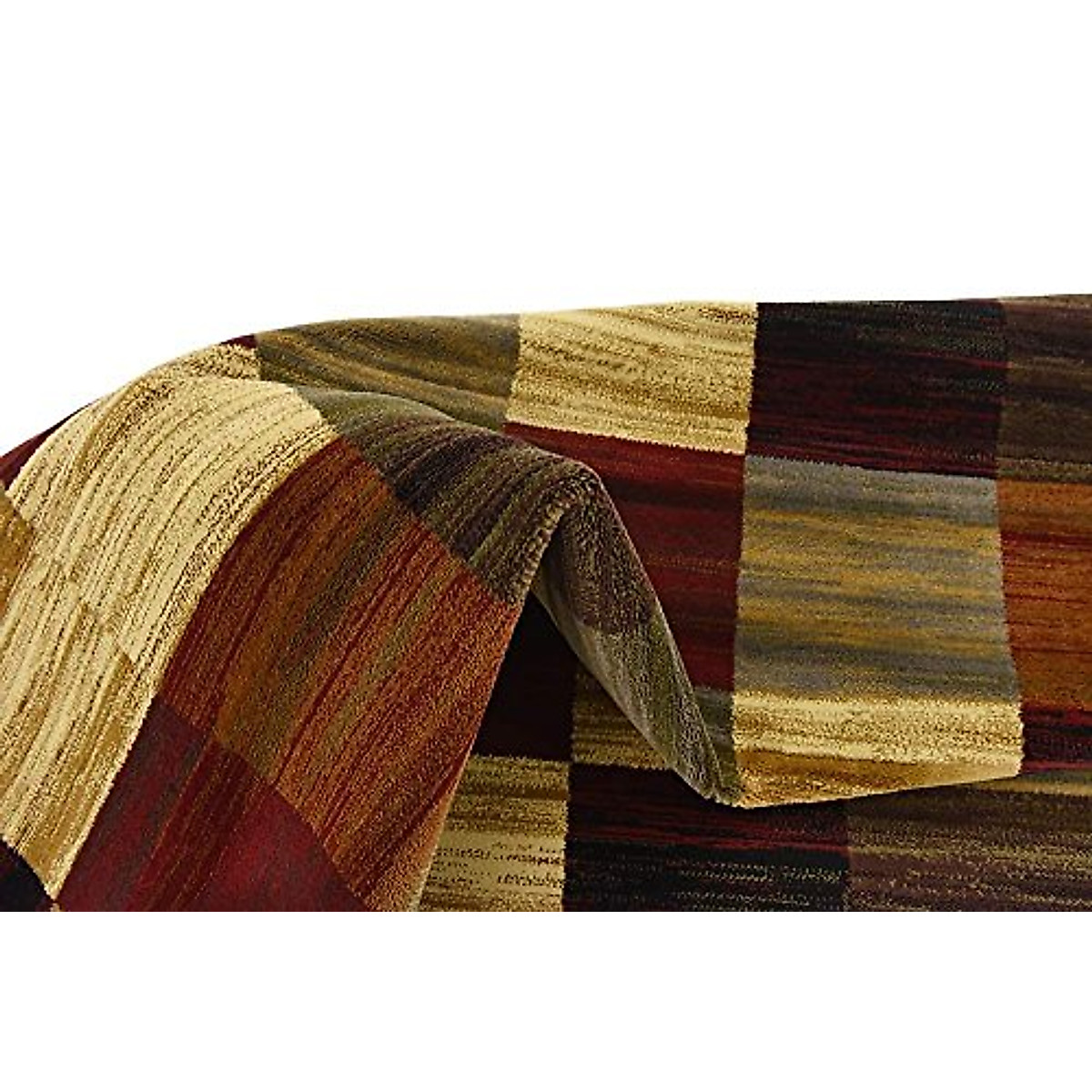 Unique Loom Barista Collection Modern, Rustic, Geometric, Squares, Urban, Warm Colors Area Rug, 9' 0" x 12' 0", Multi/Beige