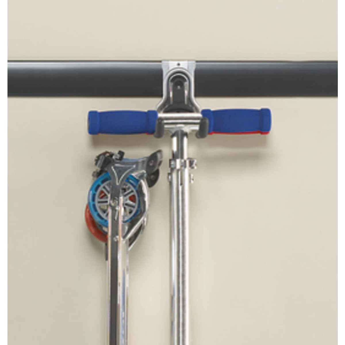 Rubbermaid Rail Garage Organization Multi-Purpose Hook, Wall Mounted Storage System, Direct Mount into FastTrack Garage Rail, Holds up to 50 pounds - Satin Nickel (1784459)