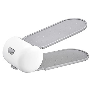uxcell Shoe Slots Organizer PP Adjustable Double Layer Shoes Storage Rack Gray