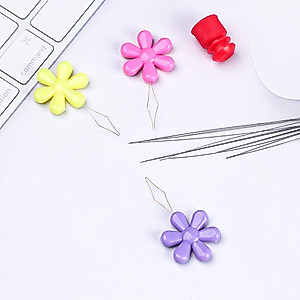 6 Pieces Beading Needles Big Eye Beading Needles Beading Embroidery Stainless Needles with Needle Bottle and 3 Pcs Bead Needle Threader for Jewelry Making (4.01inch)