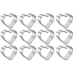1 Dozen/12 Count Mini Heart 1.5 Inch Cookie Cutters from The Cookie Cutter Shop – Tin Plated Steel Cookie Cutters