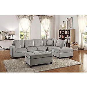 Homelegance Emilio 2-Piece Reversible Sectional Sofa - Taupe
