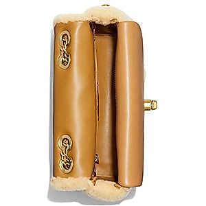 COACH Shearling Quilted Pillow Madison Shoulder Bag Natural One Size