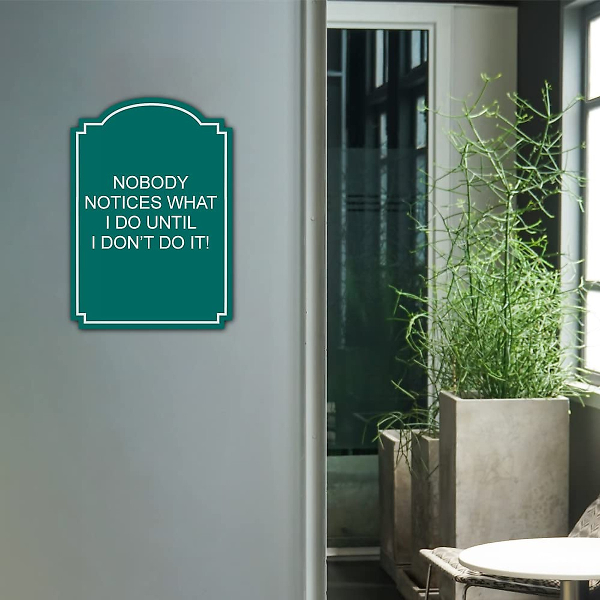 ComplianceSigns.com 10" x 7" Vertical Rounded Top Custom Sign with Adhesive Strips, Engraved Plastic with Acrylic Core, White on Black