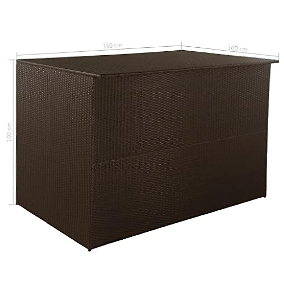 vidaXL Patio Storage Box Poly Rattan Outdoor Garden Home Furniture Blanket Box Pillow Chest Patio Furniture Storage Case Durable Brown