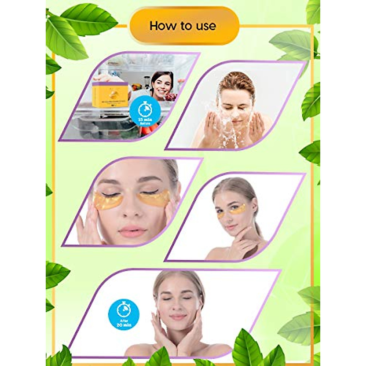 30 Pairs 24K Gold Under Eye Patch, Eye Mask, Collagen Eye Patch, JUYOU Eye Pads For Anti-wrinkles, Puffy Eyes, Dark Circles, Fine Lines Treatment