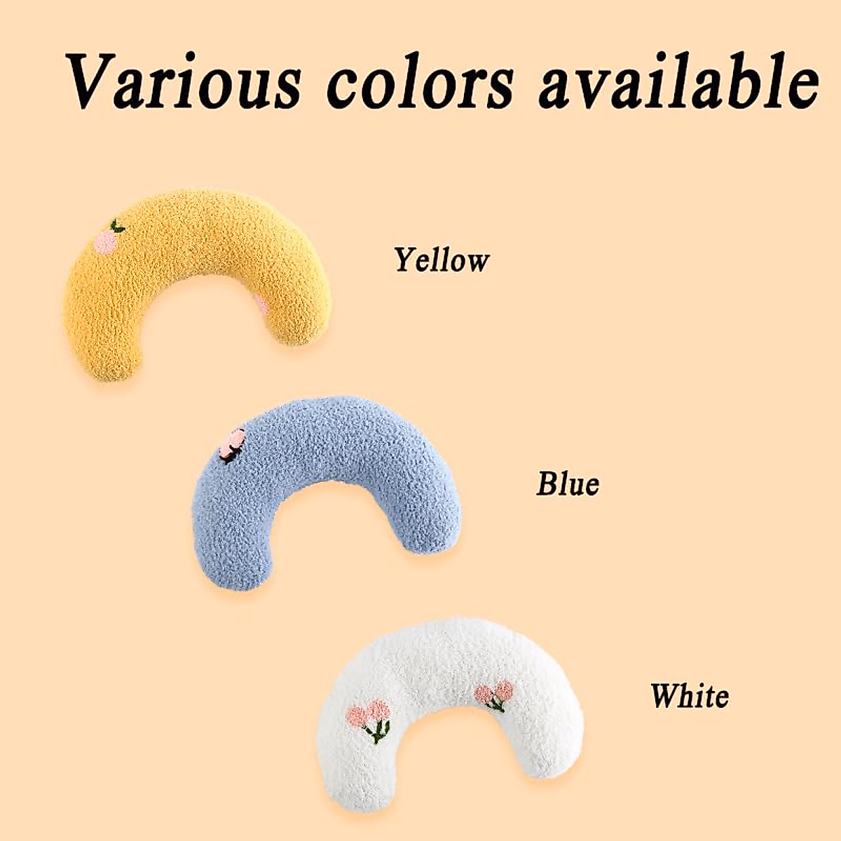 Pupzen - Calming Pillow, Calming Pillow for Dogs and Cats, U Shaped Pet Pillow, Cat Pillows for Indoor, Pet Pillows for Pet Toy, Half Donut Cuddler Soft Fluffy Cat Pillow Machine Washable (Blue)