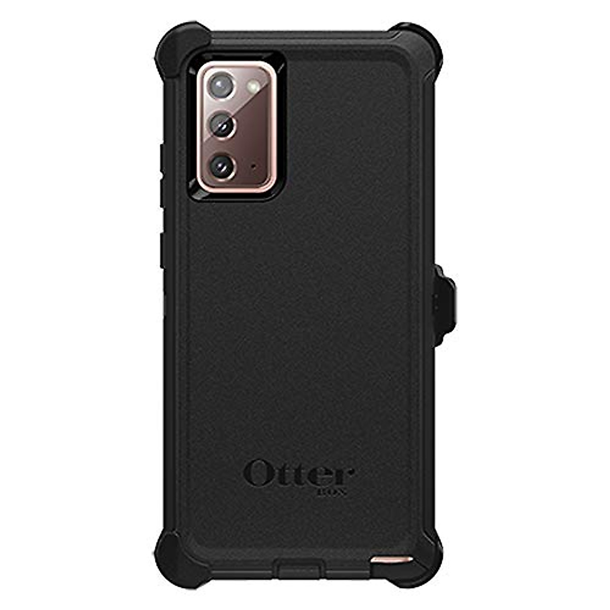 OtterBox Galaxy Note20 5G Defender Series Case - BLACK, rugged & durable, with port protection, includes holster clip kickstand