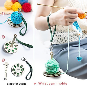 MYBAGZING Cute Crochet Bag with Wrist Yarn Holder for Crocheting - Portable Yarn Bag - Crochet Bag Organizer- Crochet Storage Bag with Pockets for Crochet Accessories- Crochet Travel Bag- Crochet Gift