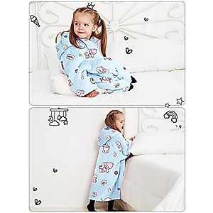 KFUBUO Wearable Blanket Hoodie for Kids Toddlers Sherpa Blanket Sweatshirt With Pocket Cute Hoodies 2-6 Year Old Girl Boy Birthday Gifts Elephant