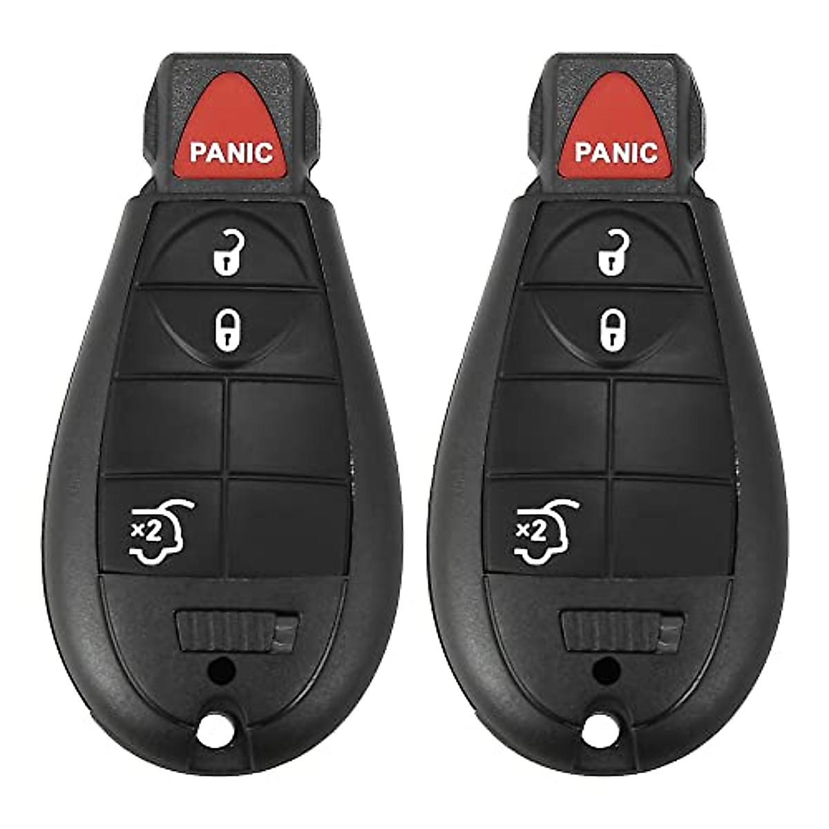 X AUTOHAUX 2pcs Replacement Keyless Entry Remote Car Key Fob M3N5WY783X 433Mhz for Jeep Grand Cherokee 2008-2013 for Commander 08-10 4 Buttons with Door Key IYZ-C01C