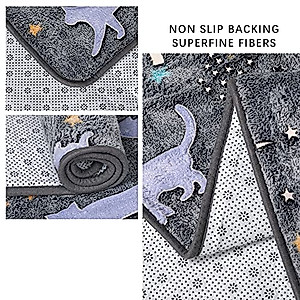 QH Colorful Cats Pattern Glow in The Dark Area Rug Area Rug for Living Room Bedroom Playing Room Size 5'x6'