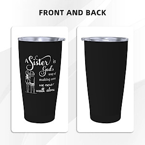 Yipaidel A Sister is God's Way of Making Sure 20 OZ Vacuum Insulated Tumblers Lids Mug, Mothers Day Christmas Birthday Gifts Mug for Grandma Mom Mama Grandmother Aunt Women, Gifts From Daughter