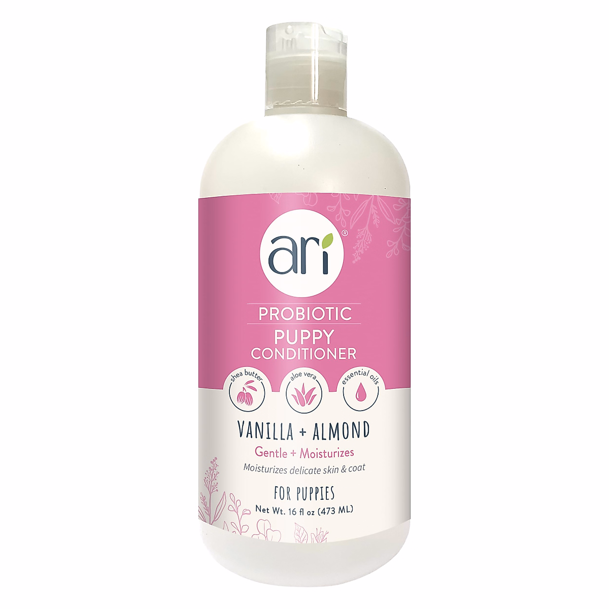 Ari Probiotic Dog Conditioner (16 oz) – Deep Cleansing & Moisturizing for Dry, Itchy Skin Relief – Grooming with Vanilla & Almond for Dogs & Puppies