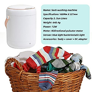 Portable Mini Washing Machine, Ozone & Blue Light Deep Clean Mini Washing Machine with Drain Basket for Underwear, Socks, Mini Small Portable Smart Timer Control Washer for Apartments, Dorms