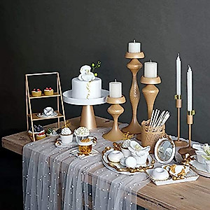 Table Runner Wedding Arch Decorations Table Line Bridal Shower Decor Fabric Romantic Pearl Lace Tablecloth for Events Embroidered Sheer Wrinkle Free White Dessert Table Cloth Chiffon Tulle White