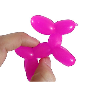 12 Mini Balloon Dog Stretchy Toy - Cute Squishy Sensory Fidget Toy - Party Favors & Prizes (1 Dozen)