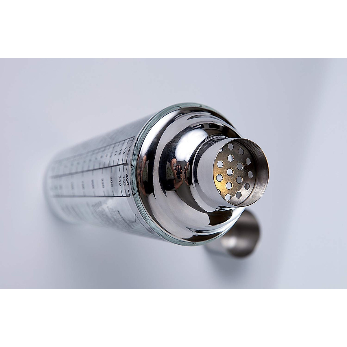 BAR DUDES 14 oz Boston Shaker Cocktail Shaker With Recipes Right On Mixing Glass - Stainless Steel Drink Shaker and Mixing Glass