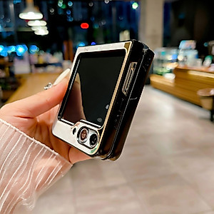 AMAZFCCY Galaxy Z Flip5 Kickstand Case,Cute Bling Butterfly Floral Elegant Luxury Rhinestone Diamond Shockproof Soft TPU Bumper Cover for Girls Women for Samsung Galaxy Z Flip 5 2023 (Rose Gold)