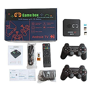 JAOCDOEN Retro Game Console, Wireless 2.4G Game Consoles Dual System Console, Classic Game Consoles Built-in 6700 Games Video Game Player with 2 Wireless Controllers
