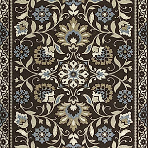 Maples Rugs Florence 2'6 x 3'10 Hallway Entry Kitchen Rugs Non Skid Washable Accent Area Mat [Made in USA], Coffee Brown