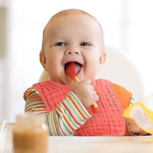 Tatuo 8 Pieces Baby Muslin Bibs & Burp Cloths, 20 x 10 Inch (Simple Color)