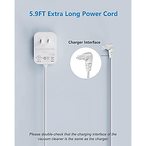 FGIEU Sweeper Charger Compatible with Black + Decker HFS115J10, HFS215J01, HFS215J26QV, HFS413J10, HFS413J18, HFS413J33, BHSB315JF, BHSB320JP Floor Sweeper/Spillbuster Cordless Spill + Spot Cleaner.