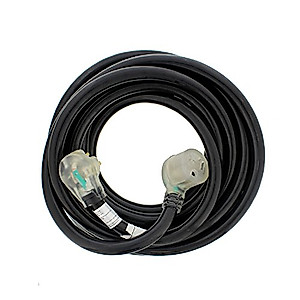 ABN Welding Cable 25ft 8 AWG 40A with Lighted Receptacle and STW Jacket