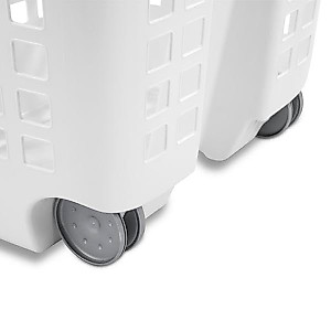 Sterilite 1.75 Bushel Ultra™ Wheeled Laundry Basket Plastic, White, (Pack of 1)