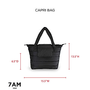 7AM Tote Bag for Women - Waterproof Capri Crossbody & Zippered Diaper Bags, Included Changing Diaper Pad & 2 Stroller Straps