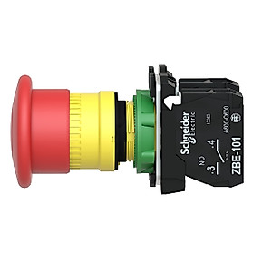 E-Stop Push Button, 22Mm, 1No/1Nc, Red