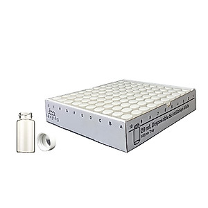 LanJing 366228204 Borosilicate Glass 20mL Liquid Scintillation Vial with 22-400 Polypropylene Cap Pulp-Backed Foil Liner, Case of 100