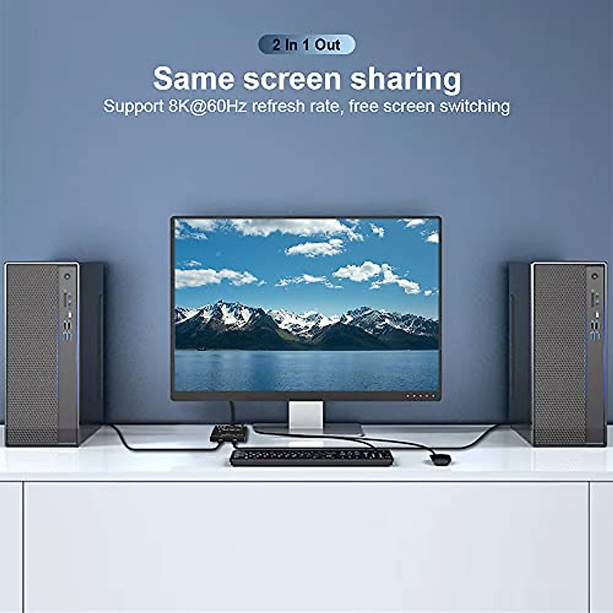 YIWENTEC USB-C USB3.1 Type-C 8K Switch Bi-Direction 8K@30Hz 4K@120Hz Power Delivery 100w 10Gbps Data Transfer Multi-Function Splitter Converter (8K)