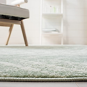 SAFAVIEH Adirondack Collection Area Rug - 8' x 10', Green & Ivory, Modern Diamond Distressed Design, Non-Shedding & Easy Care, Ideal for High Traffic Areas in Living Room, Bedroom (ADR131Y)