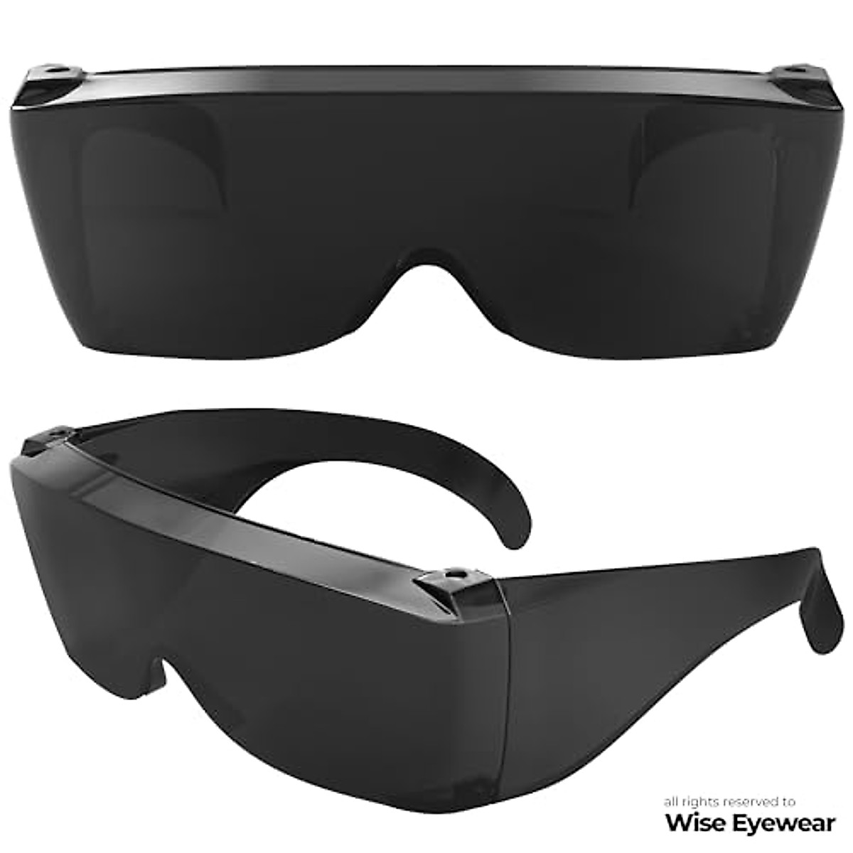 Wise Eyewear Cover-Ups Black Fit Over Sunglasses - Wrap Around Sunglasses - People Who Wear Prescription Glasses in the Sun (Black)