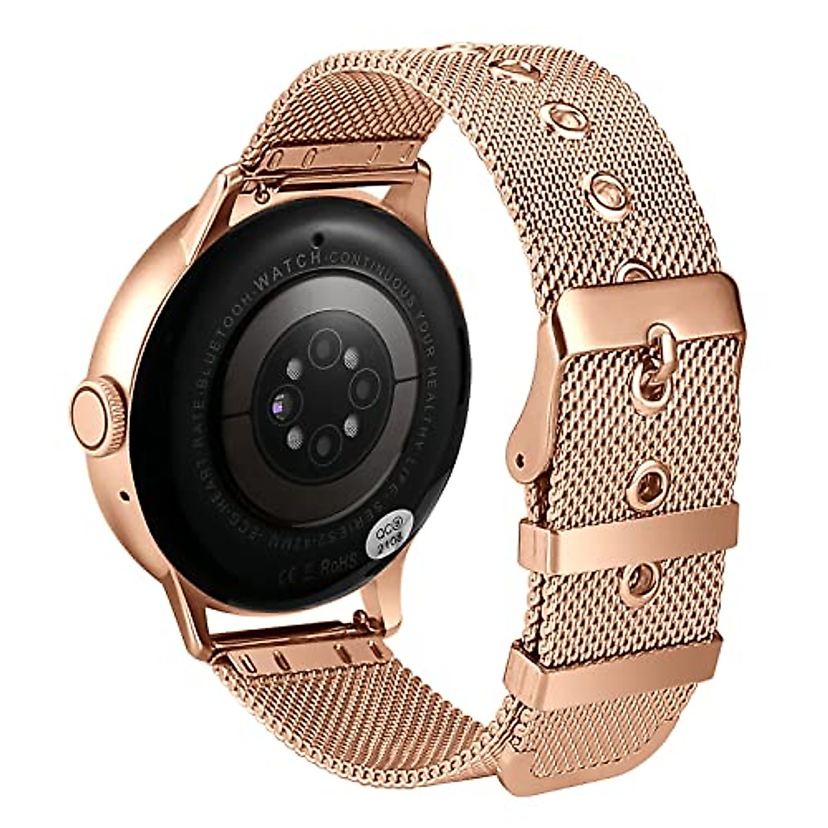 iCover Watch Band 18mm 20mm 22mm quick release Replacement bands Compatible for Smart watch or traditional watch, Universal Stainless steel Metal Mesh Watch strap for Men Women (20mm, Rose Gold)