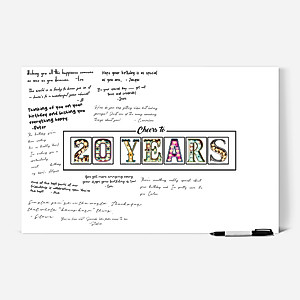 L&O Goods 20th Birthday, Anniversary and Graduation Decorations | Signature Board for Party | Party Supplies, Guest Book, Or Card Alternative | Poster Size 11x17 | 20 Years Poster - (Unframed)