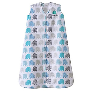 HALO Sleepsack, Micro-Fleece Wearable Blanket, Swaddle Transition Sleeping Bag, TOG 1.0, Elephant Texture, X-Large, 18-24 Months