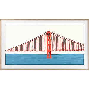 SAMSUNG QN65LS03BAFXZA 65 inch The Frame QLED 4K UHD Quantum HDR Smart TV 2022 Bundle 65 inch The Frame Customizable Bezel Modern Teak