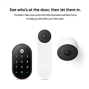 Google Nest x Yale Lock - Tamper Proof Smart Lock for Keyless Entry - Keypad Deadbolt Lock for Front Door - Works with Nest Secure Alarm System - Black Suede