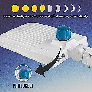 LEDMyplace 150W LED Pole Light with Photocell 5700K Universal Mount White AC120-277V Commercial Parking Lot Lights