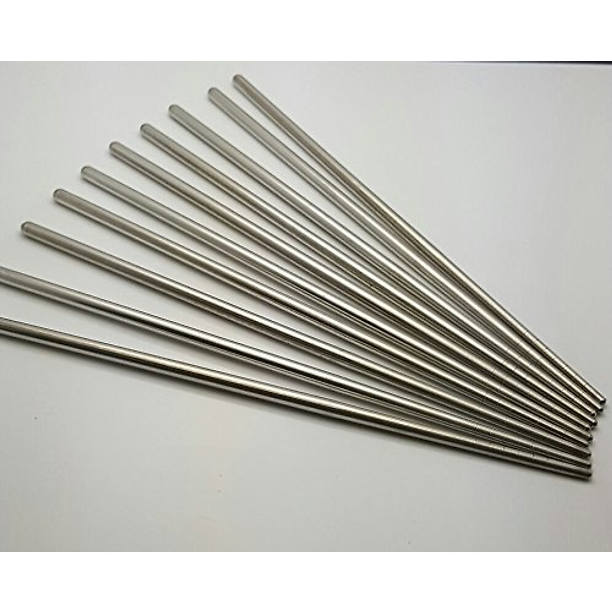 10 Pcs (5 Pairs) Tapered Silver Stainless Steel Chopsticks for Rice, Noodles, Sushi