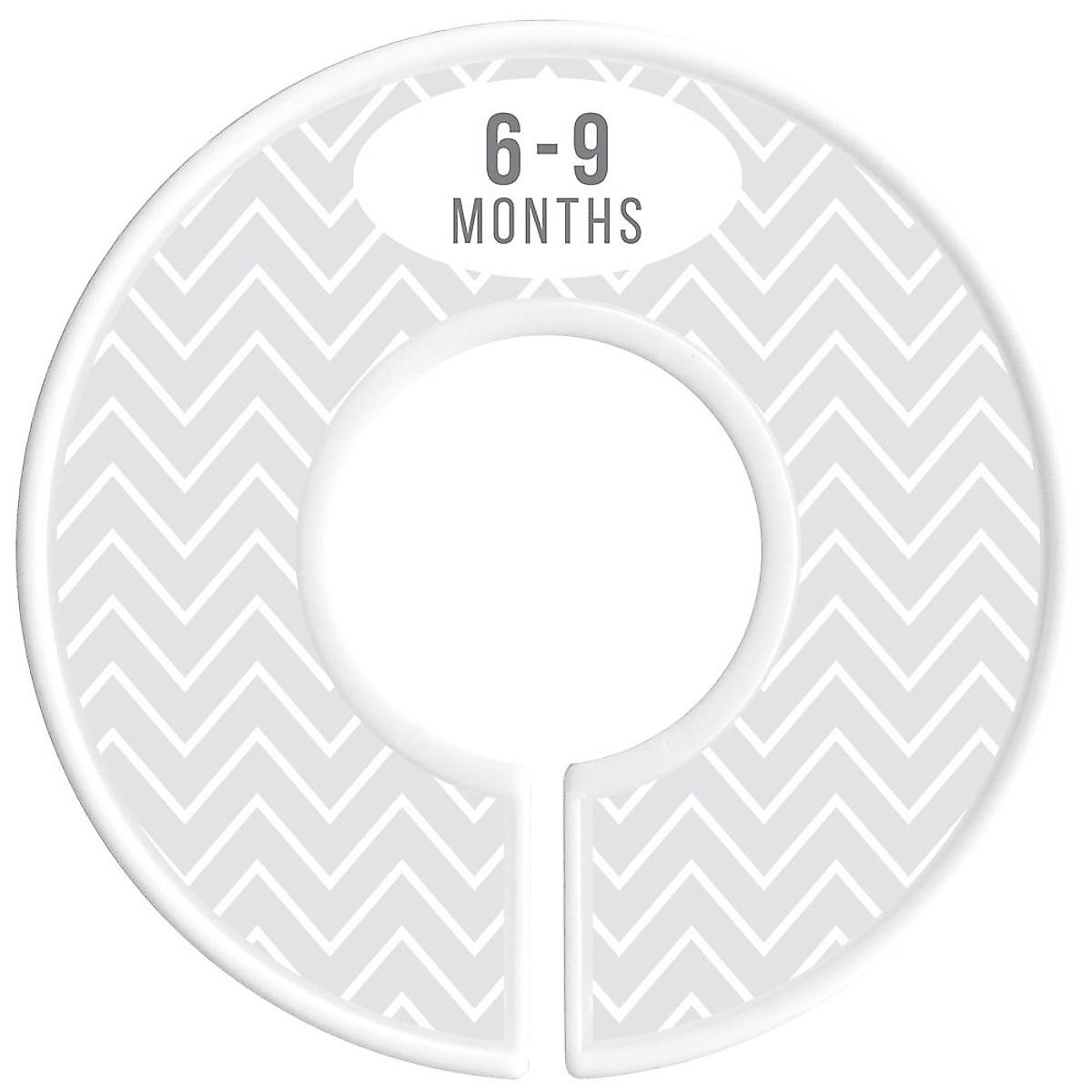 Baby Closet Size Dividers, Light Grey, Set of 6 Organizers, Stripe, Chevron