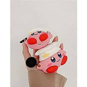 Funny Case Compatible with New Apple AirPods (3rd Generation) Anime Cool Kawaii Food Cover Silicone Shell Anti-Fall Cases for New Apple AirPods 2021 with The Carabiner for Men Women Pink Monster