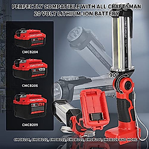 Taingwei 2000LM LED Work Light for Craftsman V20 Battery, 25W Flashlight for Camping, Car Repairing, Emergency and Job Site Lighting