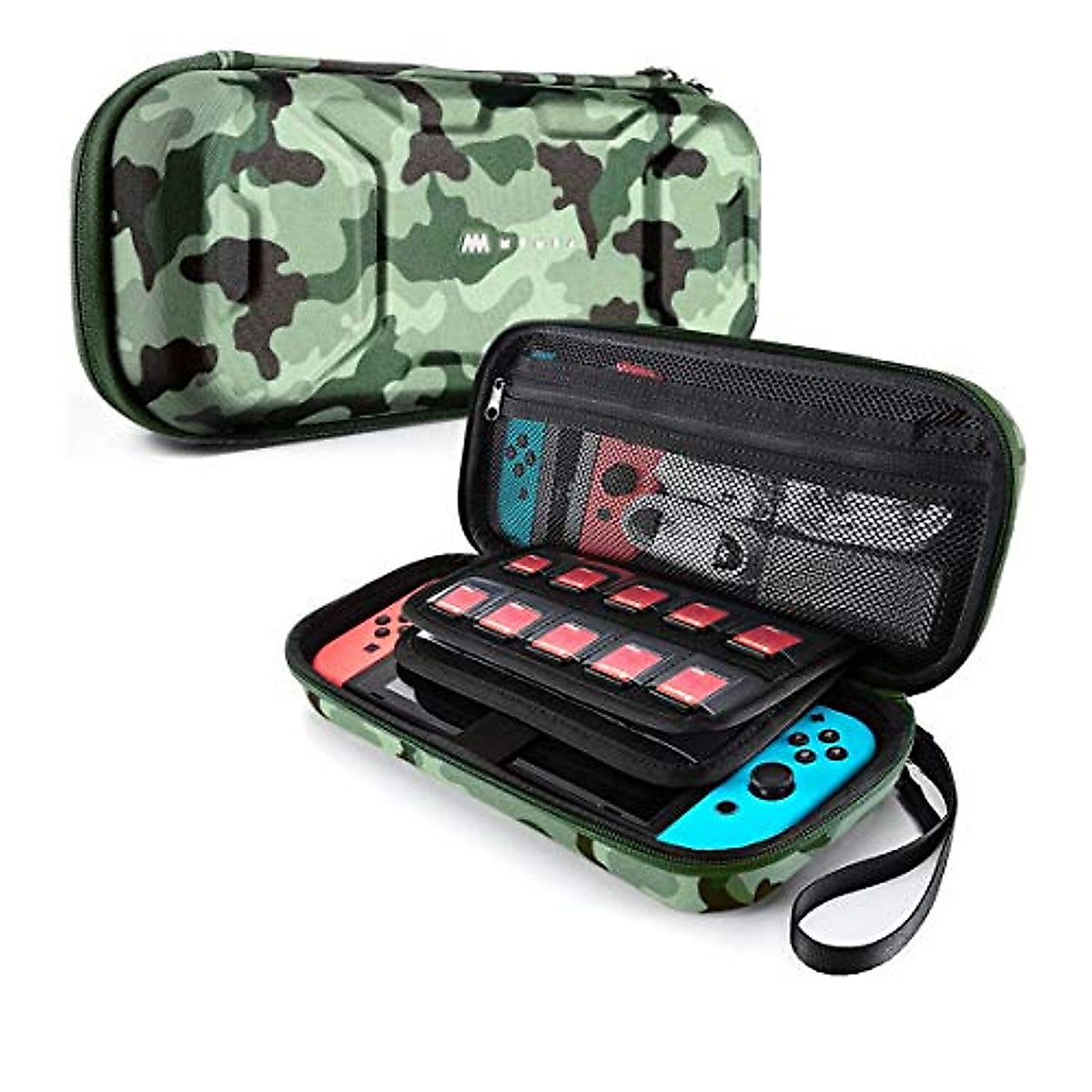 Mumba Carrying Case for Nintendo Switch OLED & Nintendo Switch, Deluxe Protective Travel Carry Case Pouch for Nintendo Switch Console & Accessories [Dual Protection] [Large Capacity] (Camouflage)