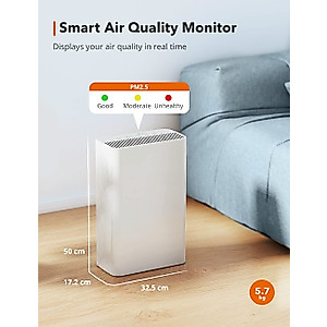 HEPA H13 Air Purifier for Home, Allergies Smoke Pollen Pets, Home Air Cleaner Filtration System, Odors Dust, Sleep Mode Timer Auto Mode