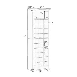 Goohome Stylish Design 30 Shoe Cubby Console, Contemporary Free Standing Tall 10-Tier Shoe Storage Cabinet with Multiple Storage Capacity and Versatile Use for Hallway, Entryway, Space-Saving